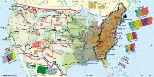 Diercke Weltatlas - Kartenansicht - Einwanderung/Besiedlung